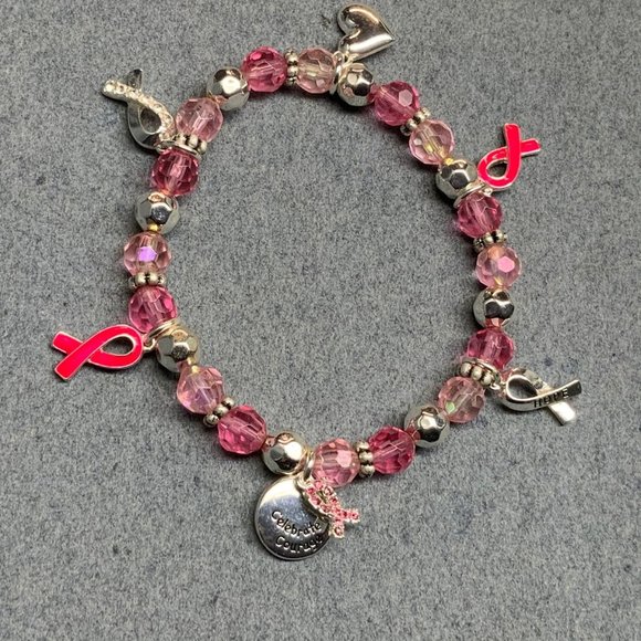 Vintage | Jewelry | Bca Ribbon Charm Bracelet Silver Pink Barbie ...